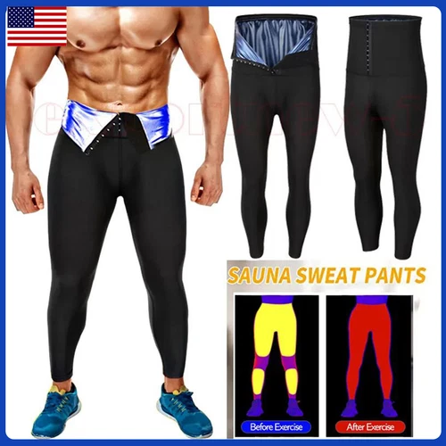 Men's Sweat Sauna Pants Thermo Slimming Legging Thigh&Leg Body Shaper ...