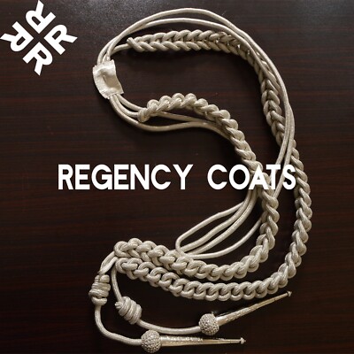 New British Army Shoulder Aiguillette, Military Uniform Silver braid ...