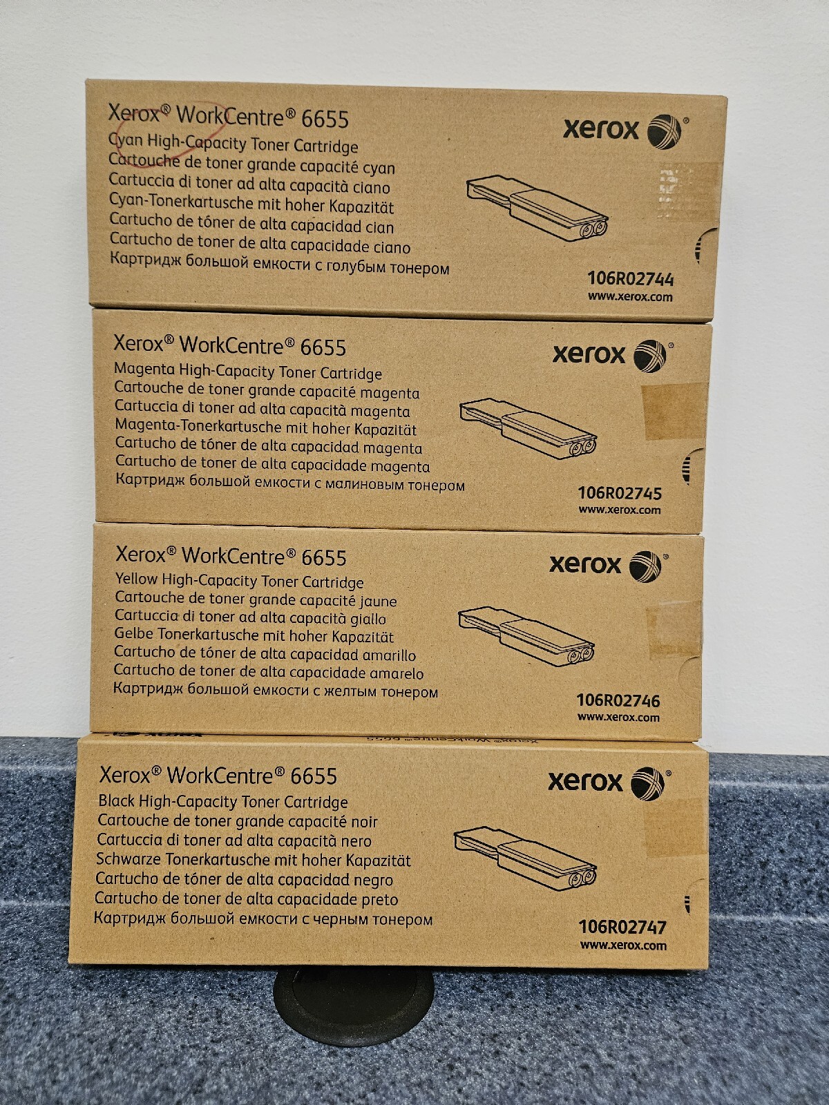 Xerox WC 6655 6655i High-Capacity Toner Set CMYK 106R02748/49/50/51 for ...