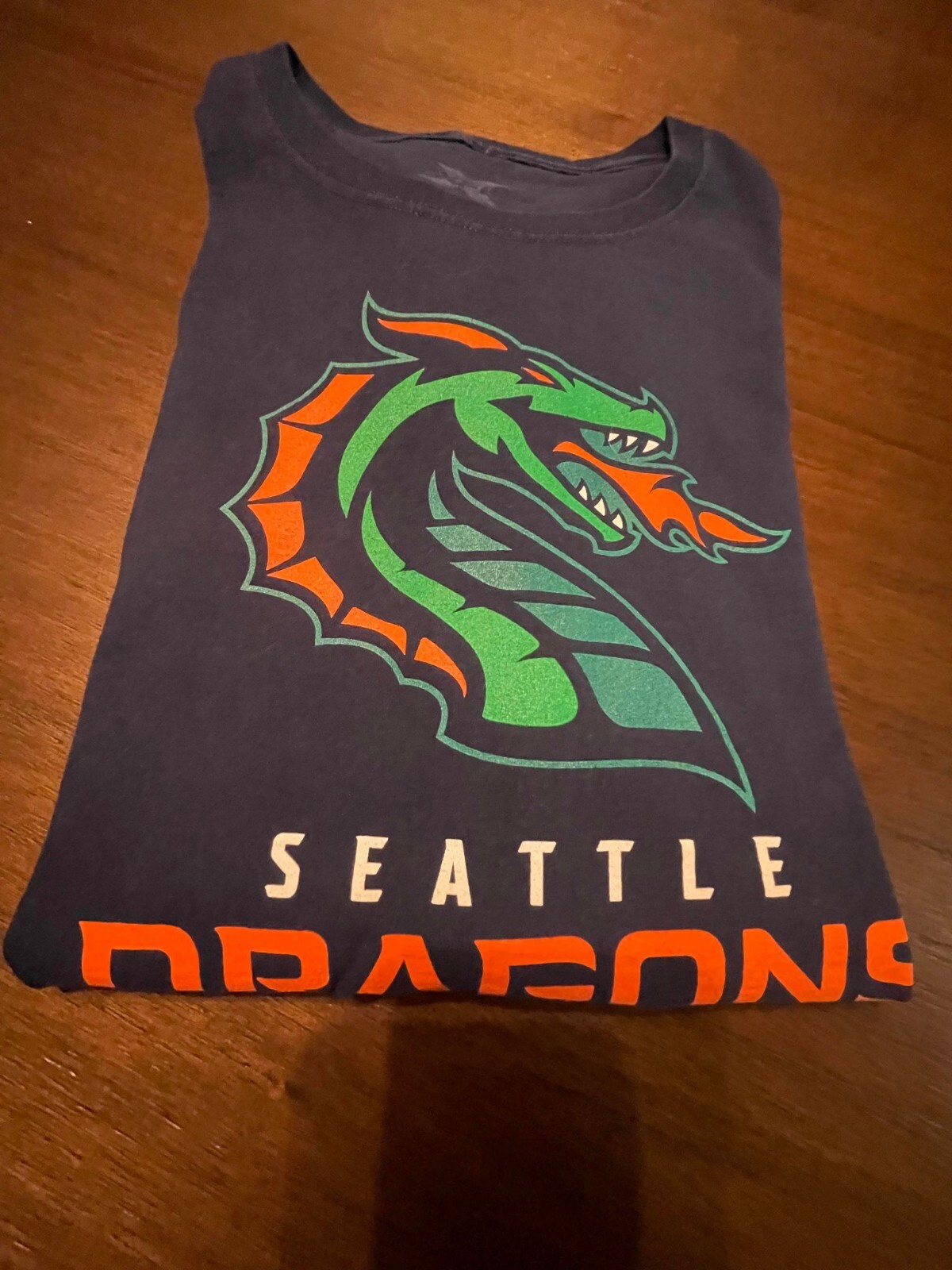 XFL Seattle Dragons Staff T Shirt Size Large - Gem
