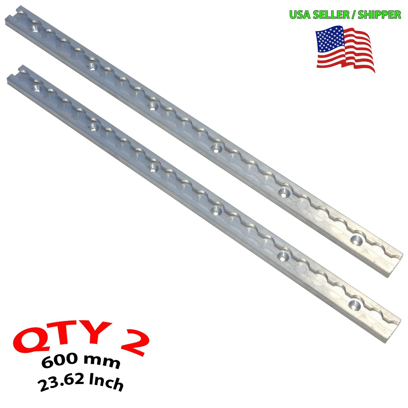 (QTY 2) L-Track Airline Toss Track Tie Down 600 mm / 24 Inch Approx USA ...