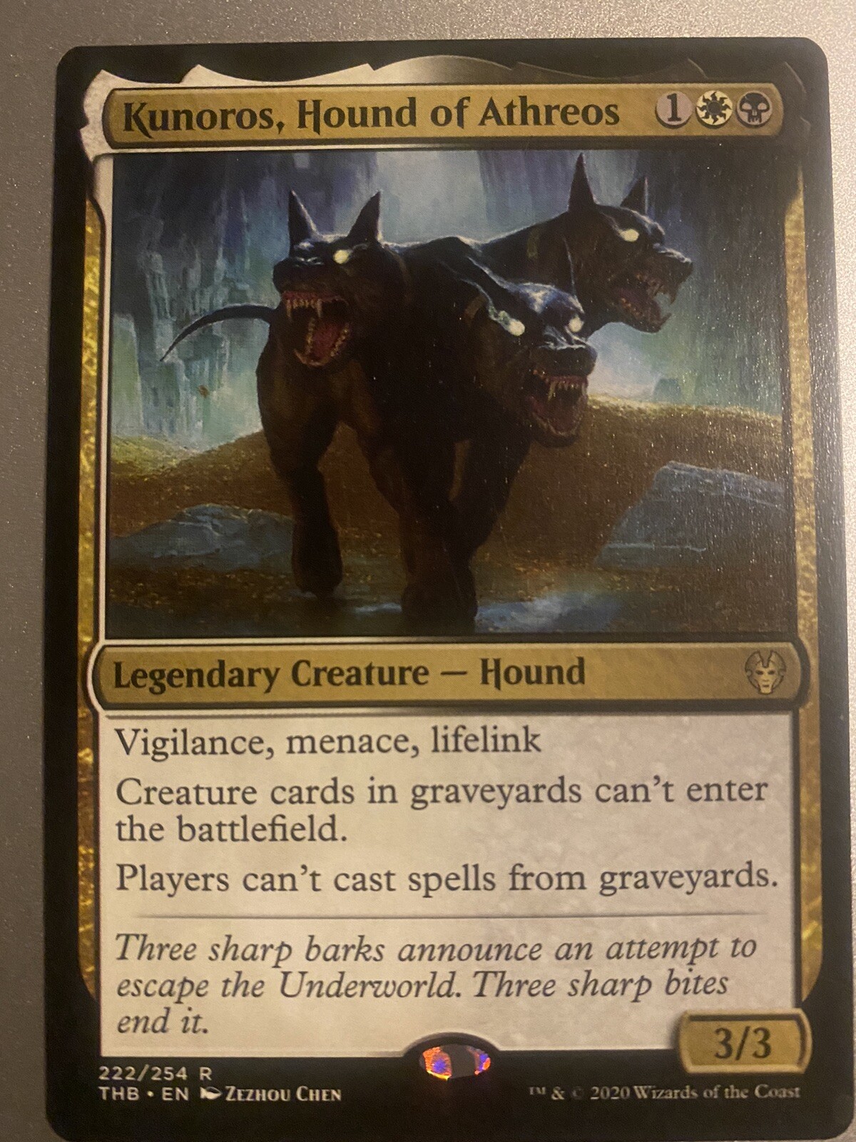 MTG Kunoros, Hound of Athreos Theros Beyond Death 222/254 Regular Rare ...