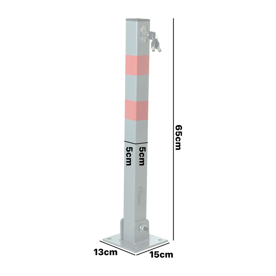 2 x Hausen Folding Car Parking Barrier Post Vehicle Driveway Security ...