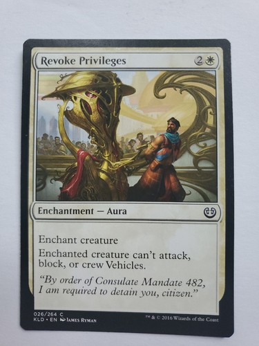 MTG Magic The Gathering Card Revoke Privileges Enchantment Aura White ...