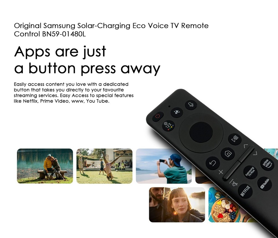 Genuine Samsung Solar Charging AI Voice TV Remote Control for QE42S90FA ...