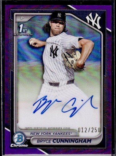 2024 Bowman Draft #CPA-BC Bryce Cunningham Chrome Prospect Autograph ...