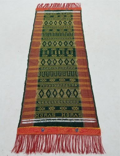 Vintage Indonesian Handwoven Ulos Sadum Motif Fringed Shawl 204x77cm | eBay