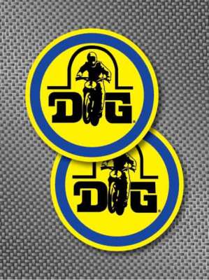 2pc 4" Lg Vintage DG Motocross Circle sticker decal KX pit bike, MX ...