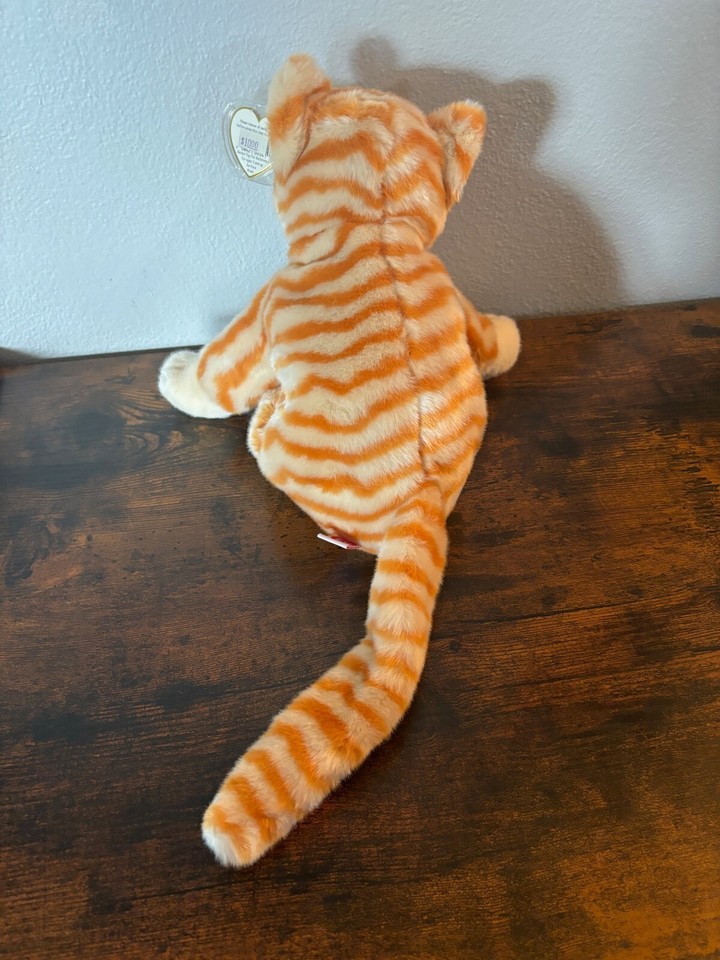 TY Beanie Buddy Amber Orange Tabby Cat Plush Stuffed NEW WITH TAGS | eBay
