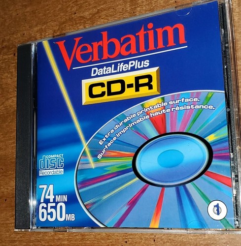 Verbatim Data Life Plus CD-R 650 MB 74 Min Manufactured 1997 New Opened ...