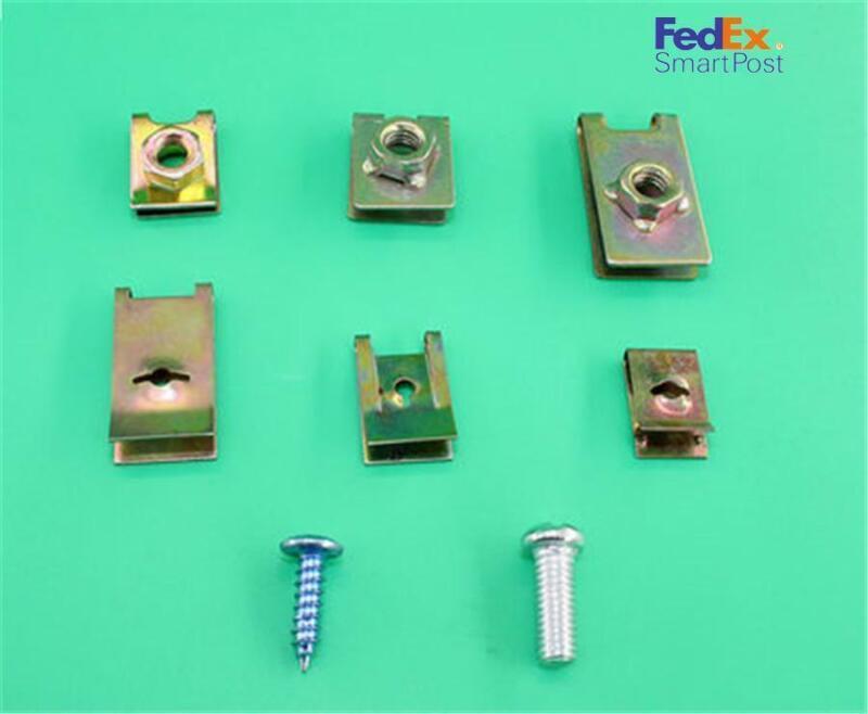 100x U Type Metal Clips Car Body Door Panel Trim Fasteners Fixed Screws ...