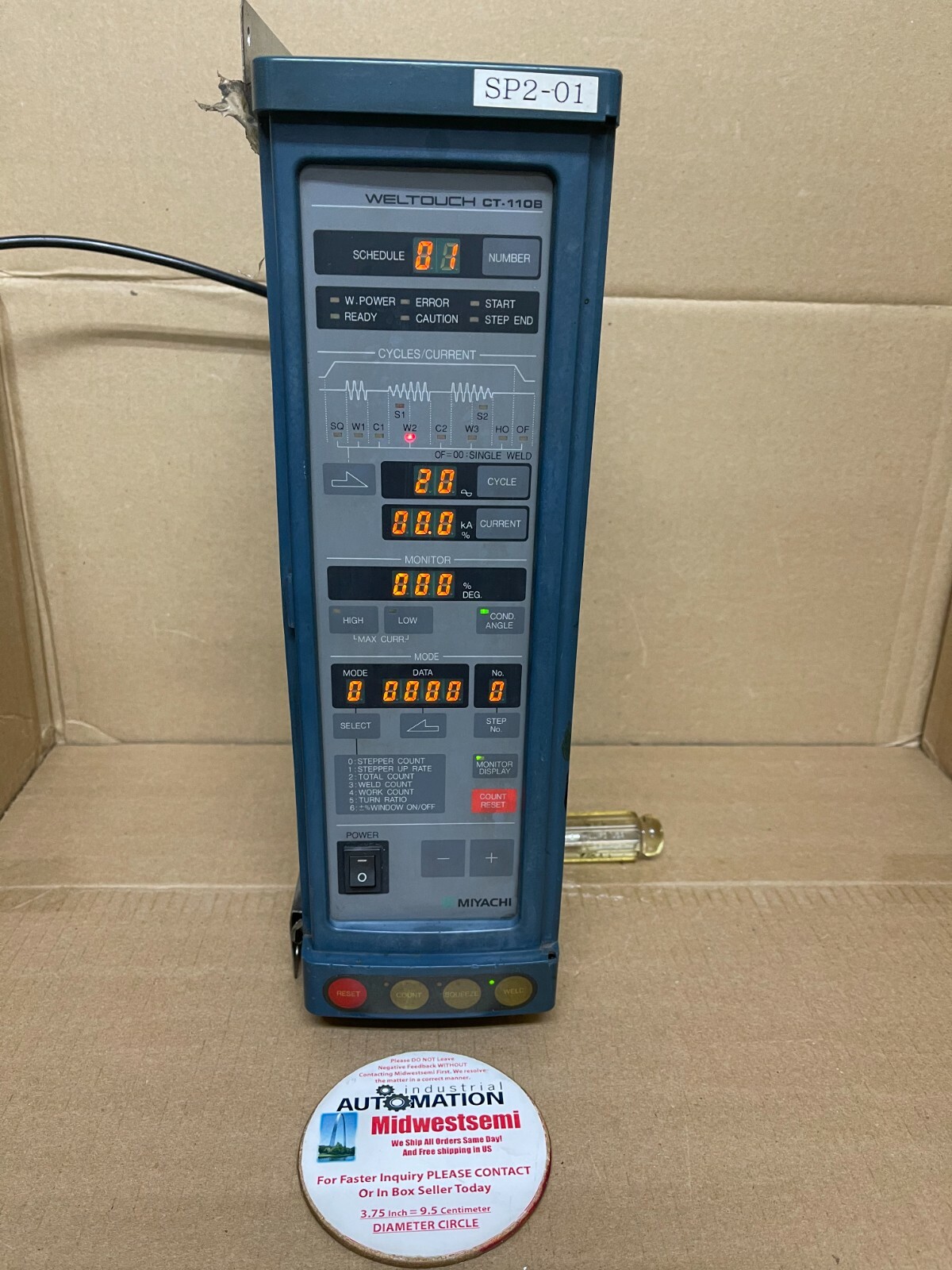 TESTED MIYACHI WELTOUCH CT-110B-00-18 S/N 0350349 WELD CONTROLLER SHIPS ...