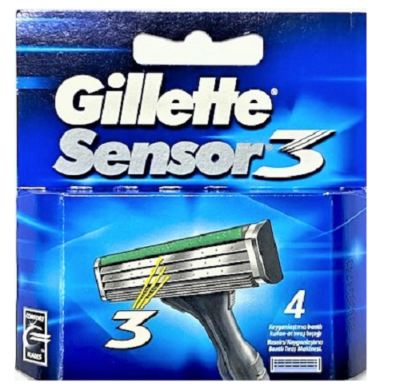 Gillette Sensor3 Men's Razor Blade Refills, 4 Cartridges | eBay