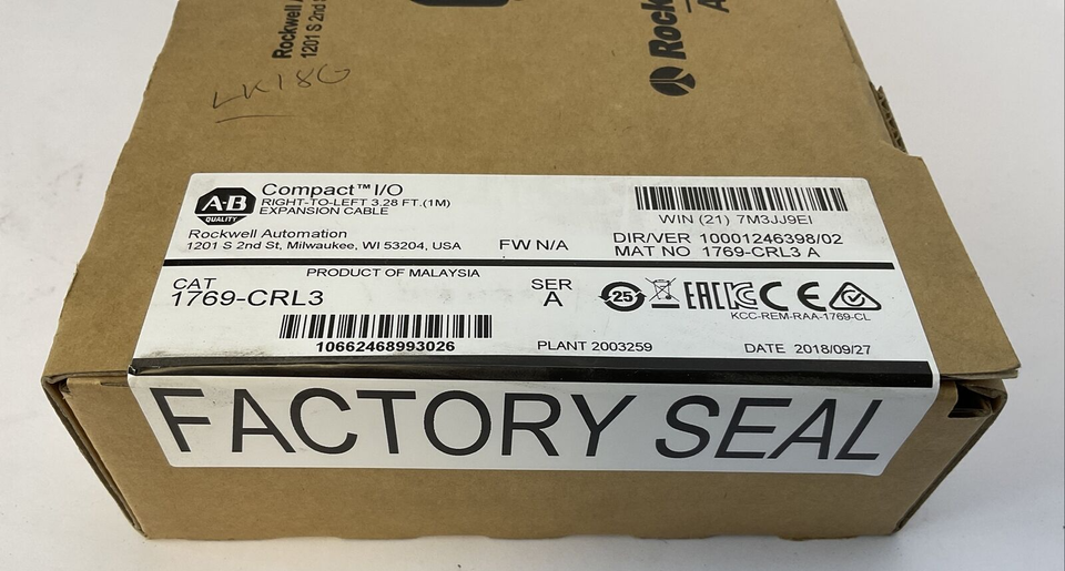 NEW ALLEN BRADLEY 1769-CRL3 SER A DIR/VER 10001246398/02 RIGHT TO LEFT ...