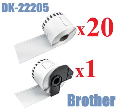 20+1 Compatible Continuous Label Brother DK22205 DK-22205 62mm x 30.48m ...