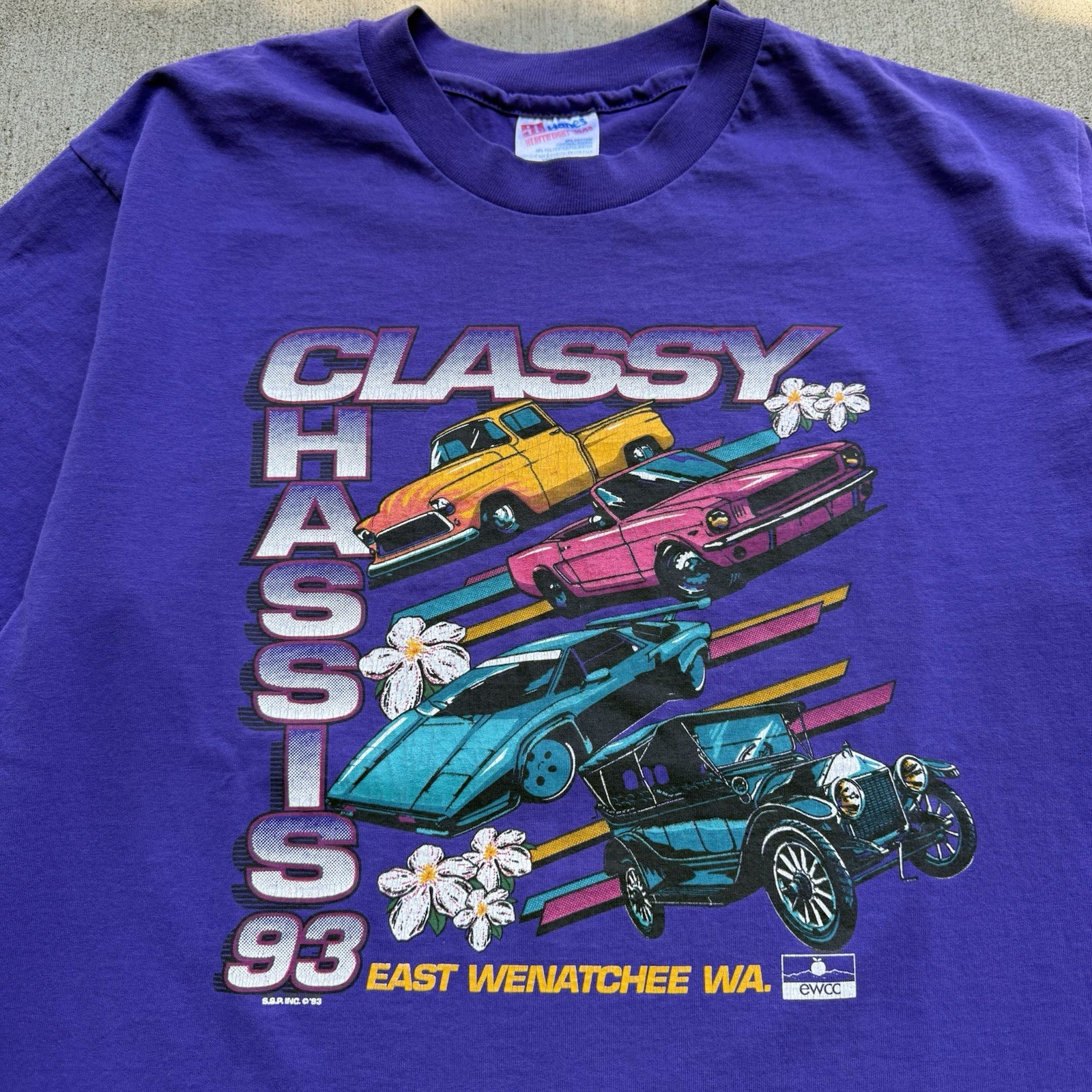 90s Vintage Race Car Classy Chassis Hot Rod Lambo TSh… - Gem