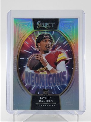JAYDEN DANIELS 2024 SELECT NEON ICONS ROOKIE SILVER PRIZM RC Q4282 | eBay