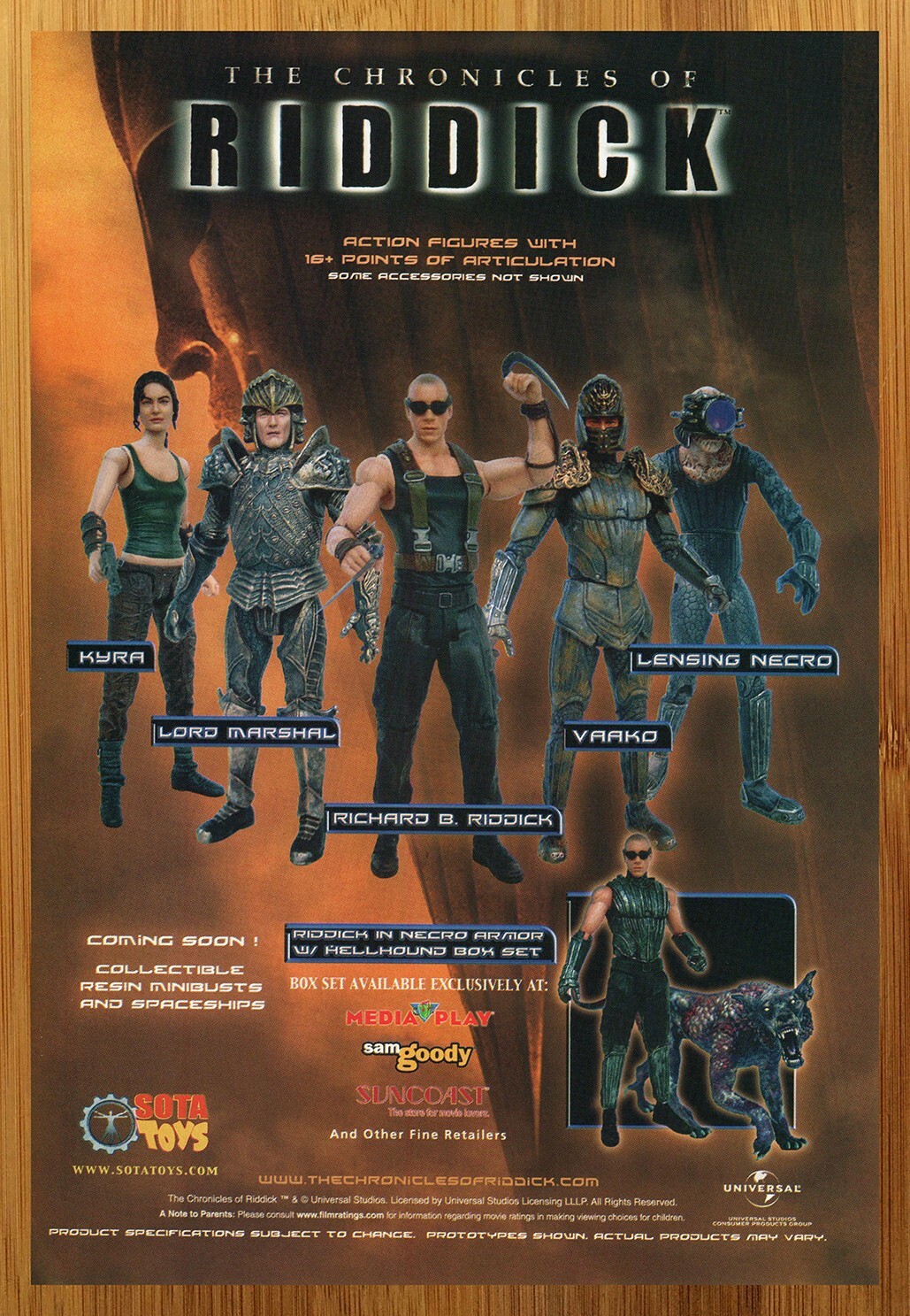 2004 SOTA Toys Chronicles of Riddick Action Figures Print Ad/Poster Vin ...