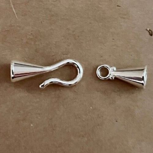 Hook and Eye Cone Clasp, silver plated, 35mm x 10mm x 6.2mm | eBay
