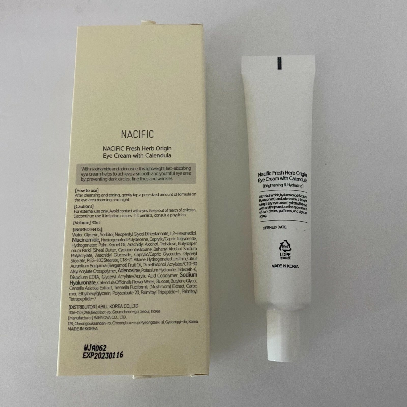 Nacific New In Box Fresh Herb Origin Eye Cream With Calendula 30mL/1.01 ...
