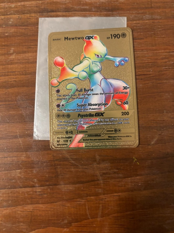Basic Rainbow Rare Gold Metal Mewtwo GX 76/73 | eBay