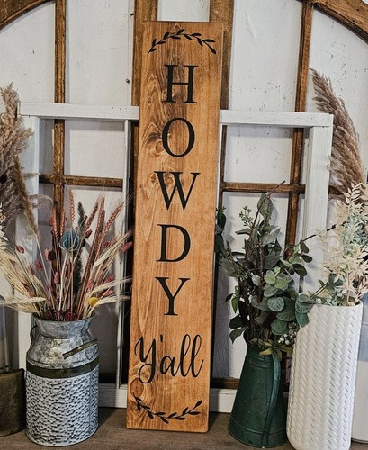 Howdy Y'all Welcome Sign - Rustic Farmhouse Home Decor - Choose Your ...