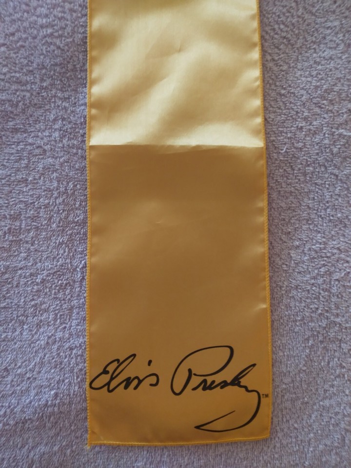 ELVIS PRESLEY SIGNATURE GOLD SCARF CONCERT STYLE NEW | eBay