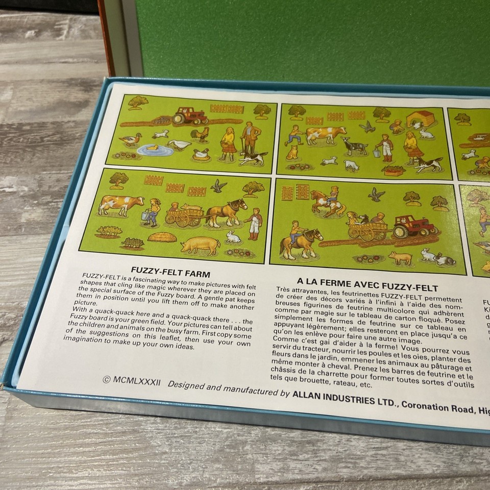 Vintage Fuzzy Felt Farm Set 1980s Allan Industries Ltd RARE NEW ...