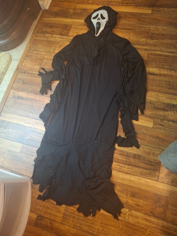 ghostface costume custom with gloves and mask adult medium size | eBay