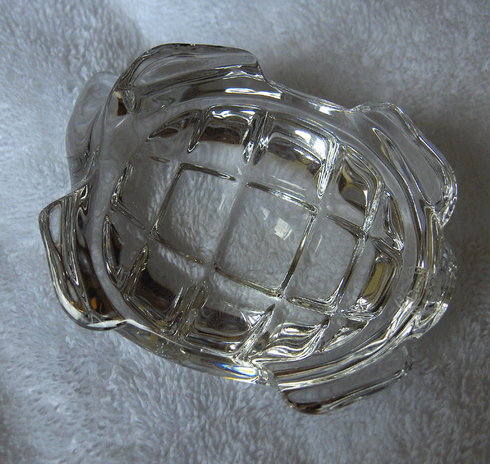 Baccarat France art glass~lead crystal curious turtle figurine~pristine ...