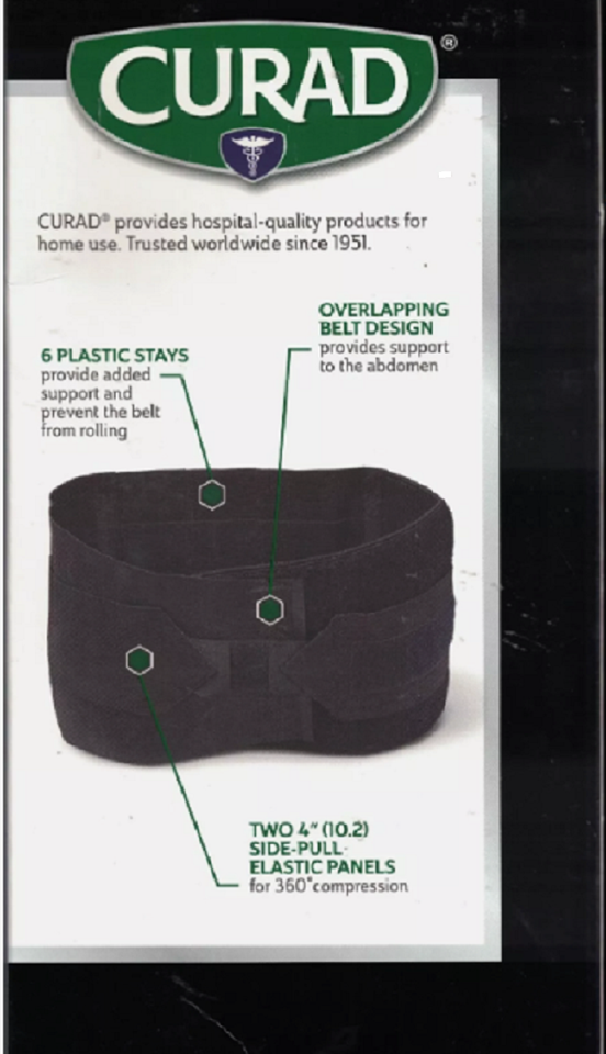 Curad Back Support Universal Low-Profile Adjustable Compression New ...