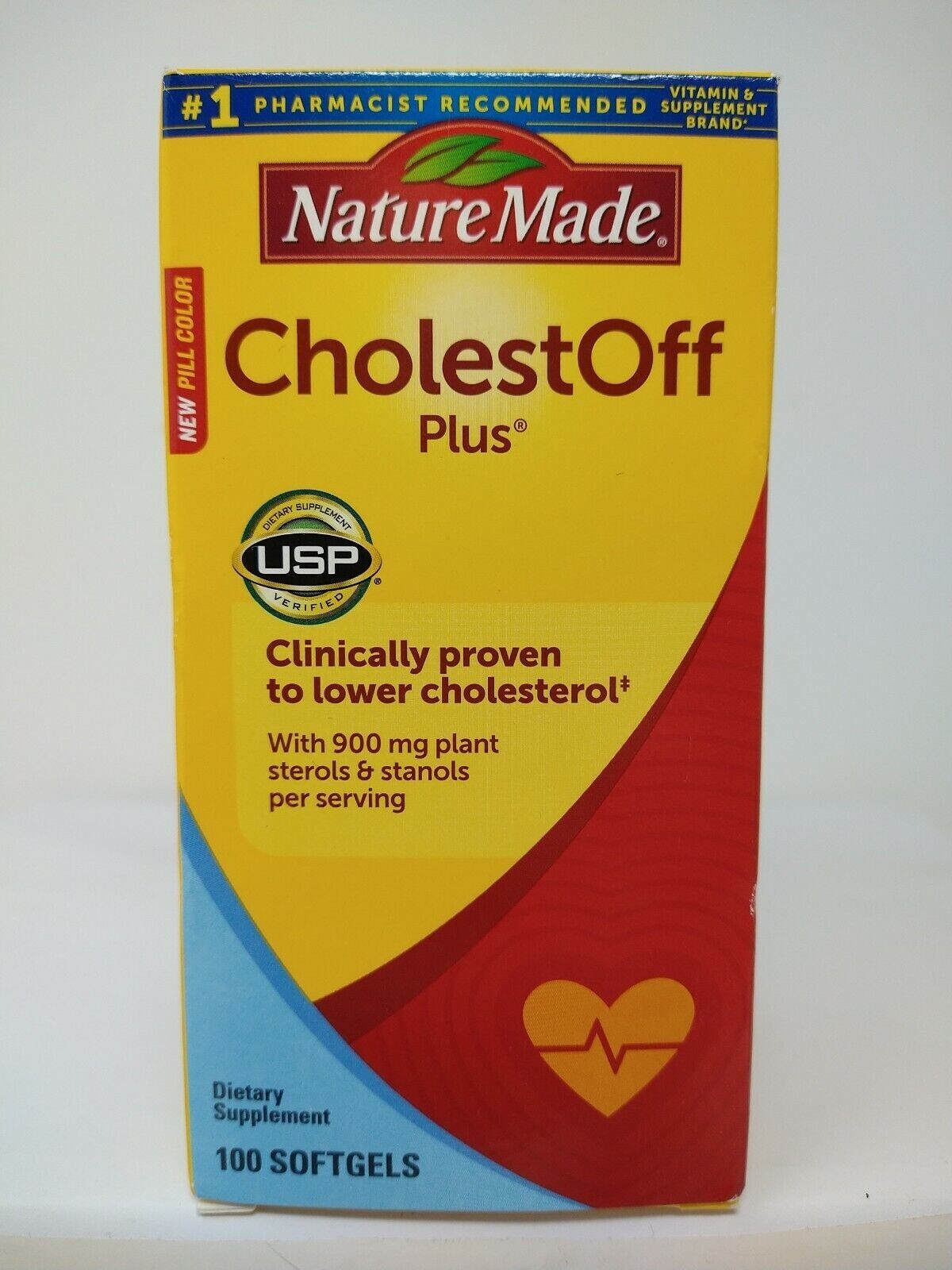 CholestOff Plus Nature Made 100 Softgels 900mg for Cholesterol Exp 2025 ...