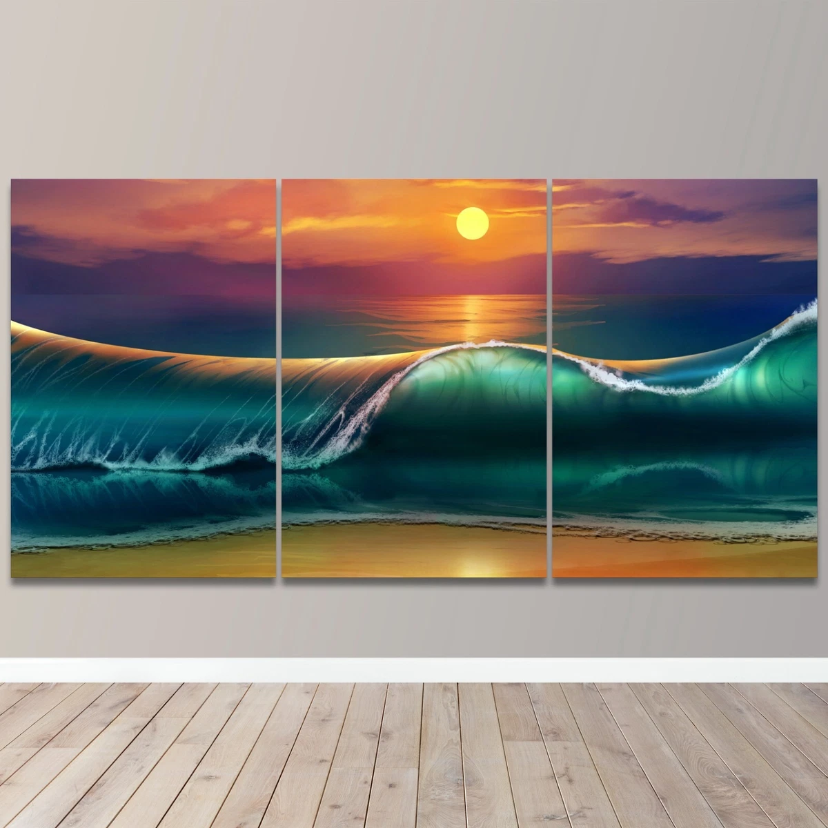 Abstract Beach Painting Sunset
