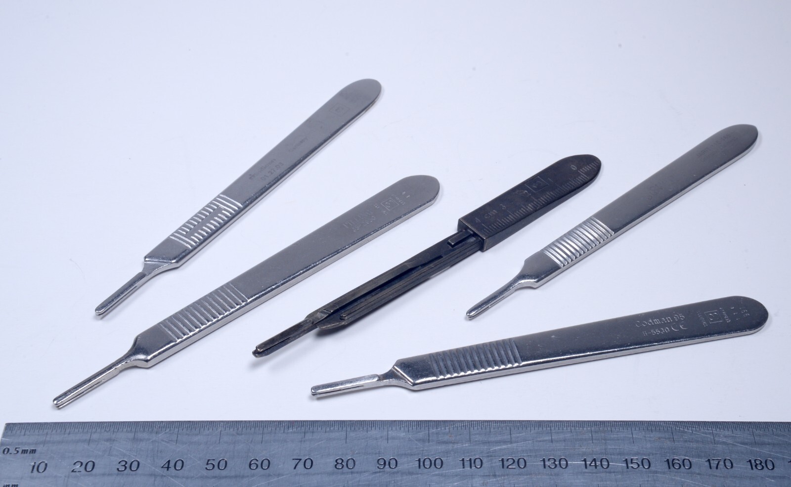 5x Surgical Knife Scalpel Handle #3 Stainless 4¾" Codman Pilling Jarit ...