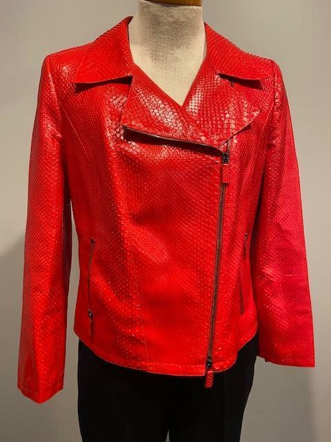 Giorgio Armani Python Jacket Red Snake Moto Jacket $1… - Gem
