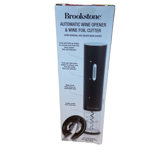 NEW Brookstone Automatic WINE OPENER & FOIL CUTTER Push Button One ...