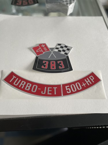 Air Cleaner Decals for Chrome Air Cleaner 383 500+ HP Chevelle Camaro ...