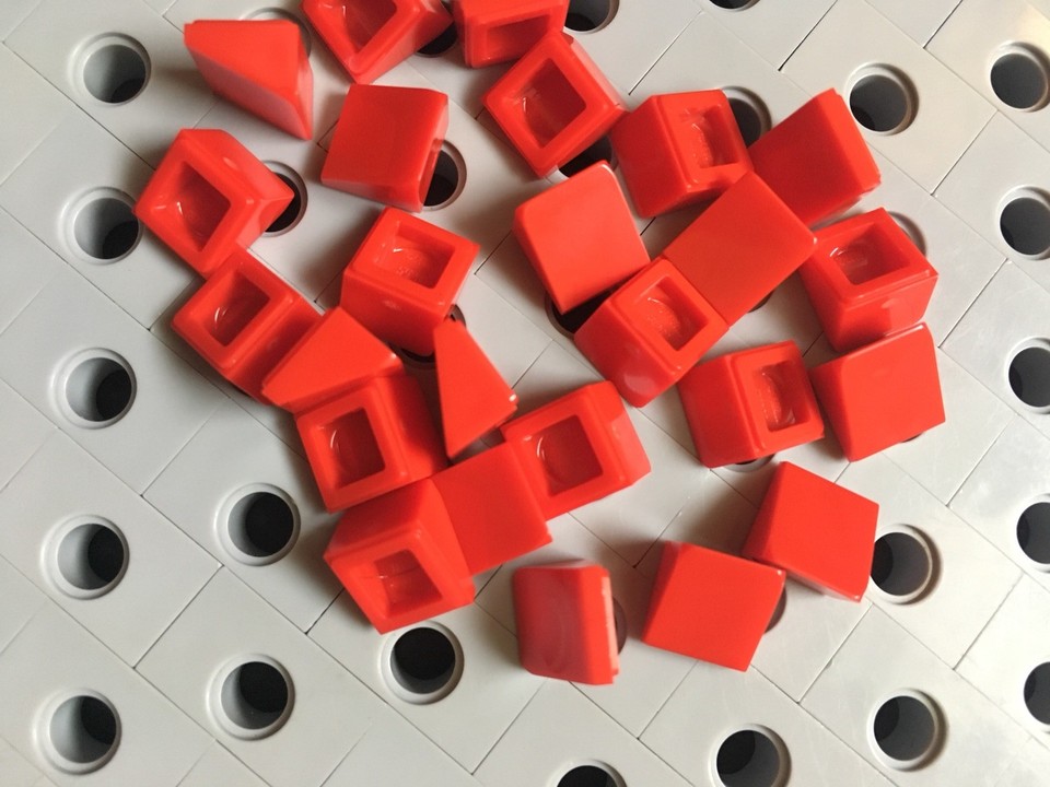 Lego Red 1x1x2/3 Mini Slopes Roof Tile Bricks 1 X 1 Smooth Finishing 25 ...