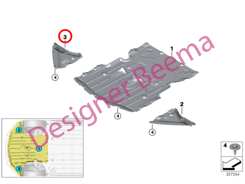 BMW i8 Series I12 Cover Underhood Shield Bottom Right (JS) | eBay UK