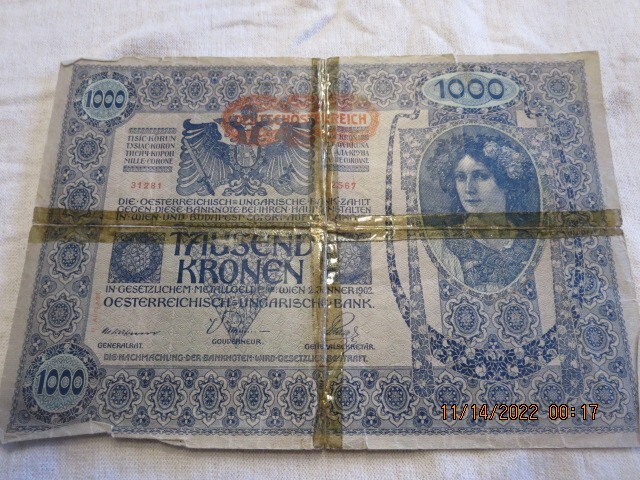 Austria 1000 Tausend KRONEN ONE Bank Note | eBay