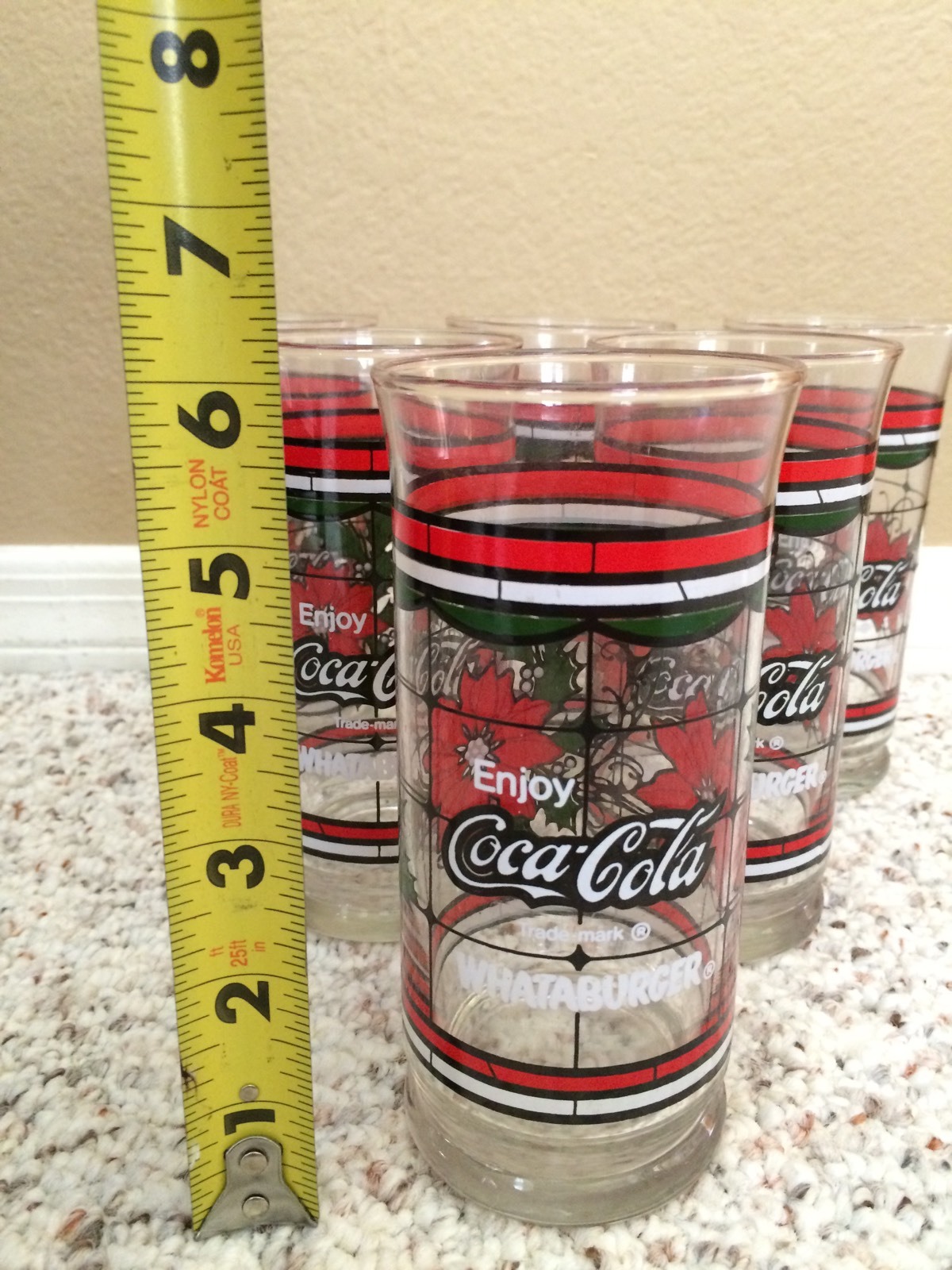 6 Whataburger Coke Coca Cola Christmas Holiday Poinsettia Collectible ...