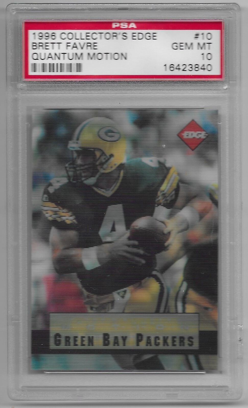 1996 Brett Favre PSA 10 GEM MINT, Collector's Edge QUANTUM MOTION ...