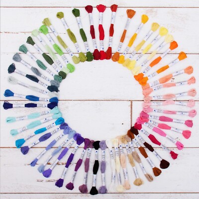 Premium Cotton Embroidery Floss Sets - 50 Colors - Hand Embroidery - 6 ...