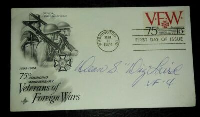 WWII Ace Cdr. DEAN S. "Diz" LAIRD, USN 5.75Vs VF-4 USS Essex Signed FDC ...