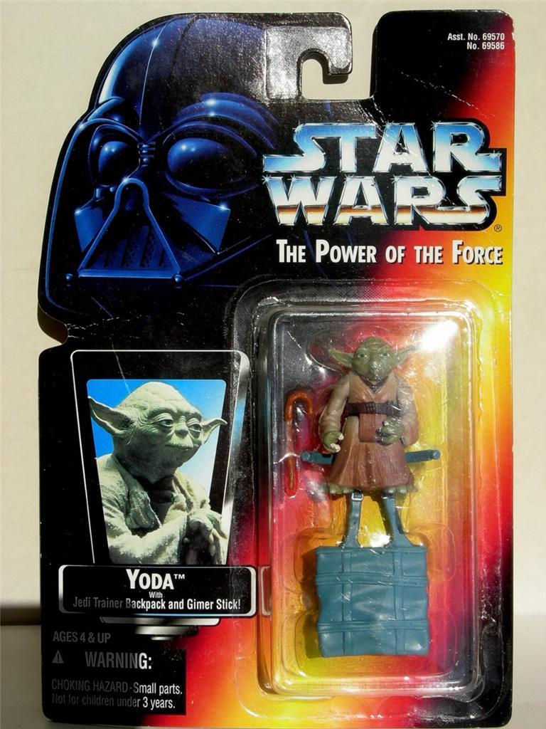 YODA W/ JEDI TRAINER BACKPACK & GIMER STICK STAR WARS FIGURINE MINT IN ...