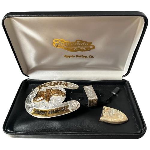 1997 Silverado Sterling Silver Overlay Trophy Belt Buckle PCQHA Circuit ...