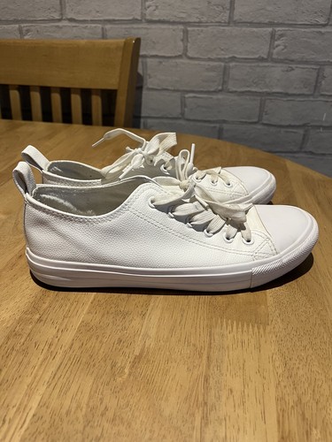 Primark WOMENS SHOES LADIES LACE UP PLIMSOLLS TRAINER PLIMSOLES white ...