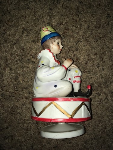 Vintage Colorful Porcelain Musical Wind Up Clown Figurine - Clown Boy ...
