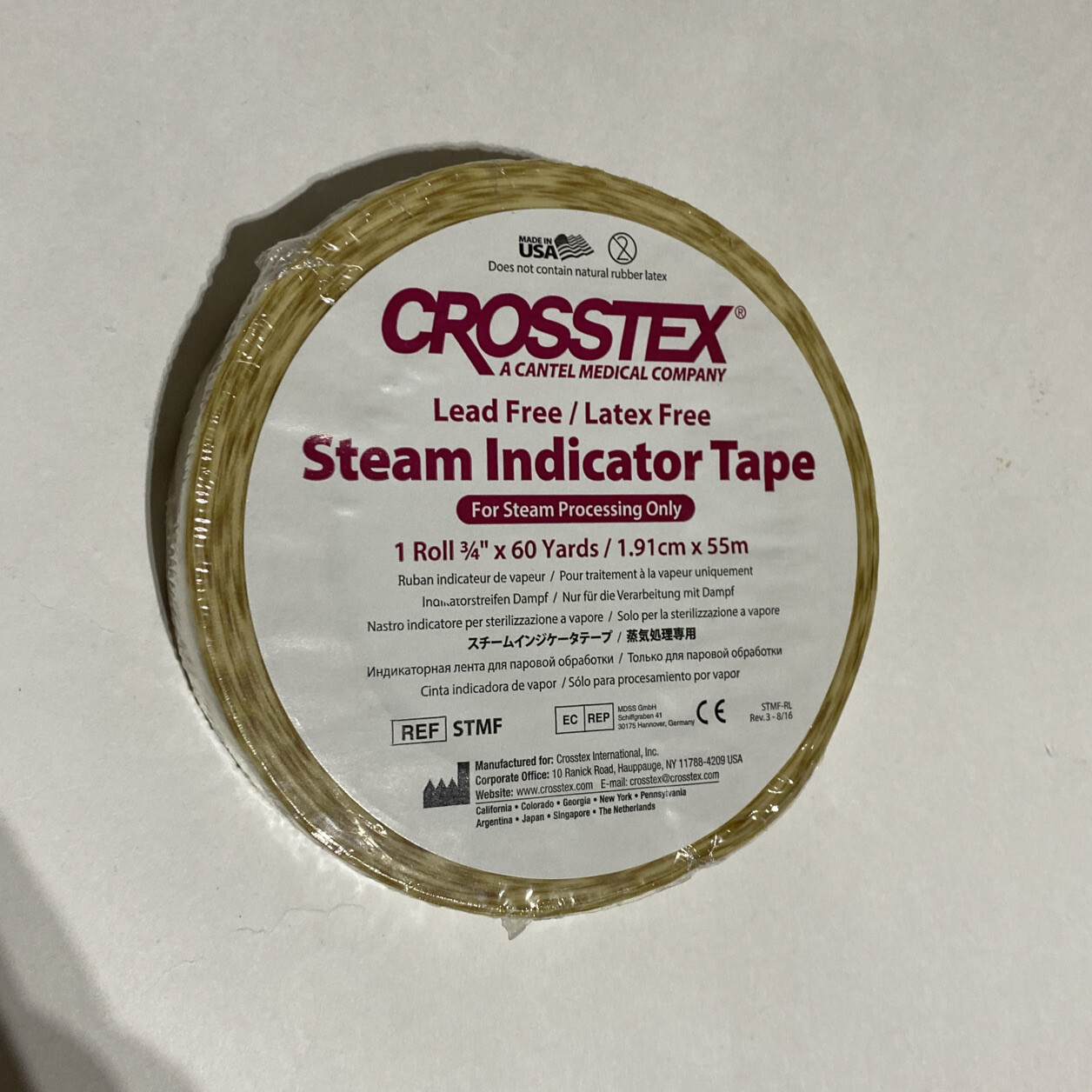 LOT OF 13 Crosstex Sterilization Steam Indicator Tape 3/4"x 60 Yd Rolls ...