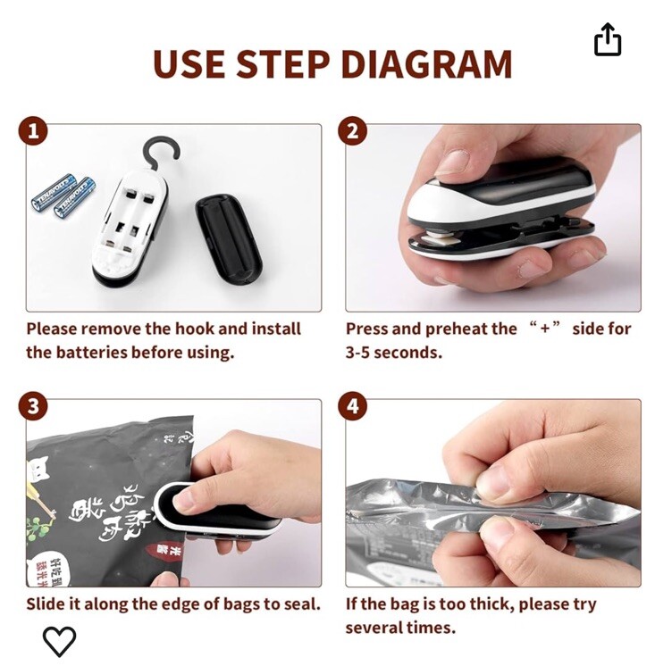 Handheld Mini Sealer, Sealing Machine Portable Sealer With Vacuum And ...